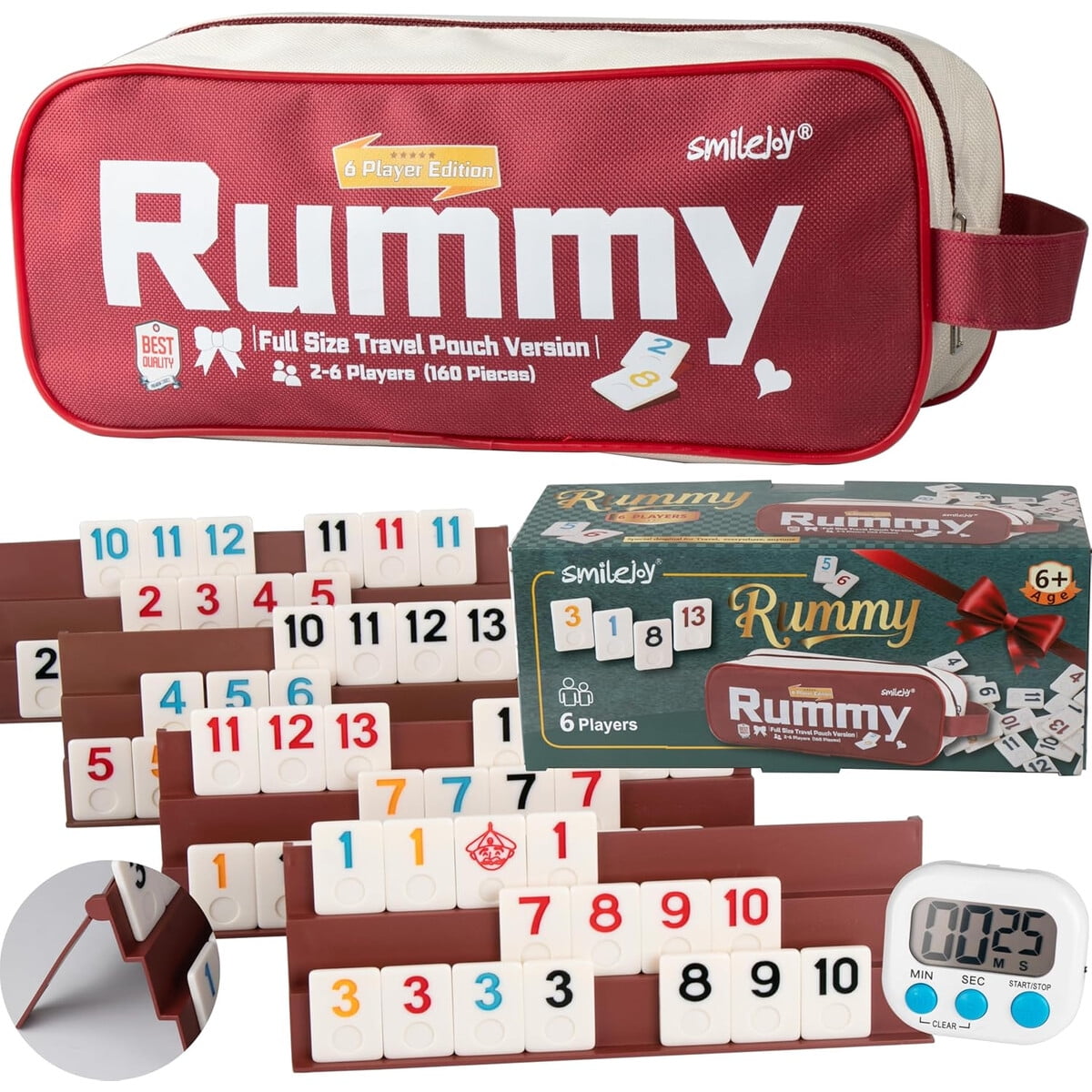 Juego Rummy Cube Smilejoy 6 Jugadores Set Completo 160 Fichas | Lider