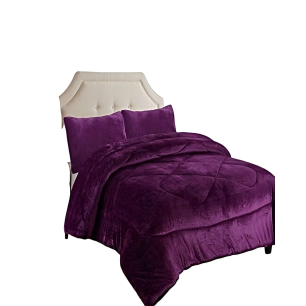 COBERTOR DE INVIERNO PLUSH KING 250X270CM MORADO | Lider