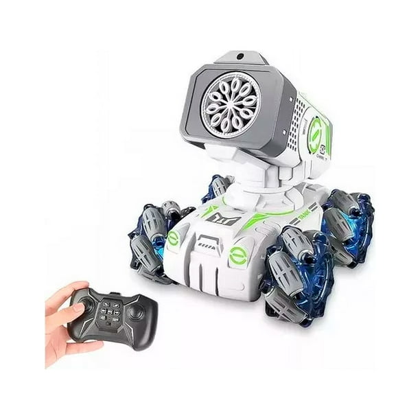 Auto A Control Remoto Con Cañon Lanza Burbujas 4x4 Offroad Verde | Lider