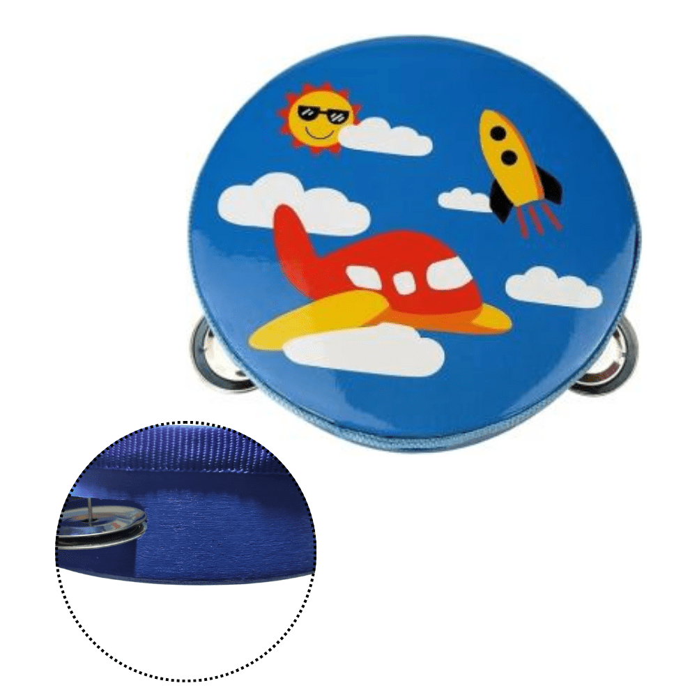 Pandero Musical Infantil Color Celeste Diseño - PB-C8 | Lider