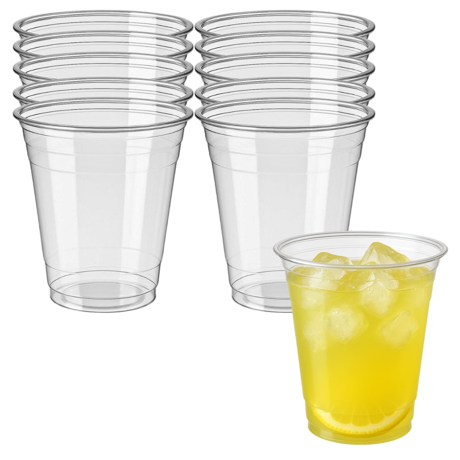 Set 10 Vasos Plastico 400mL Transparente Desechable Plastico | Lider