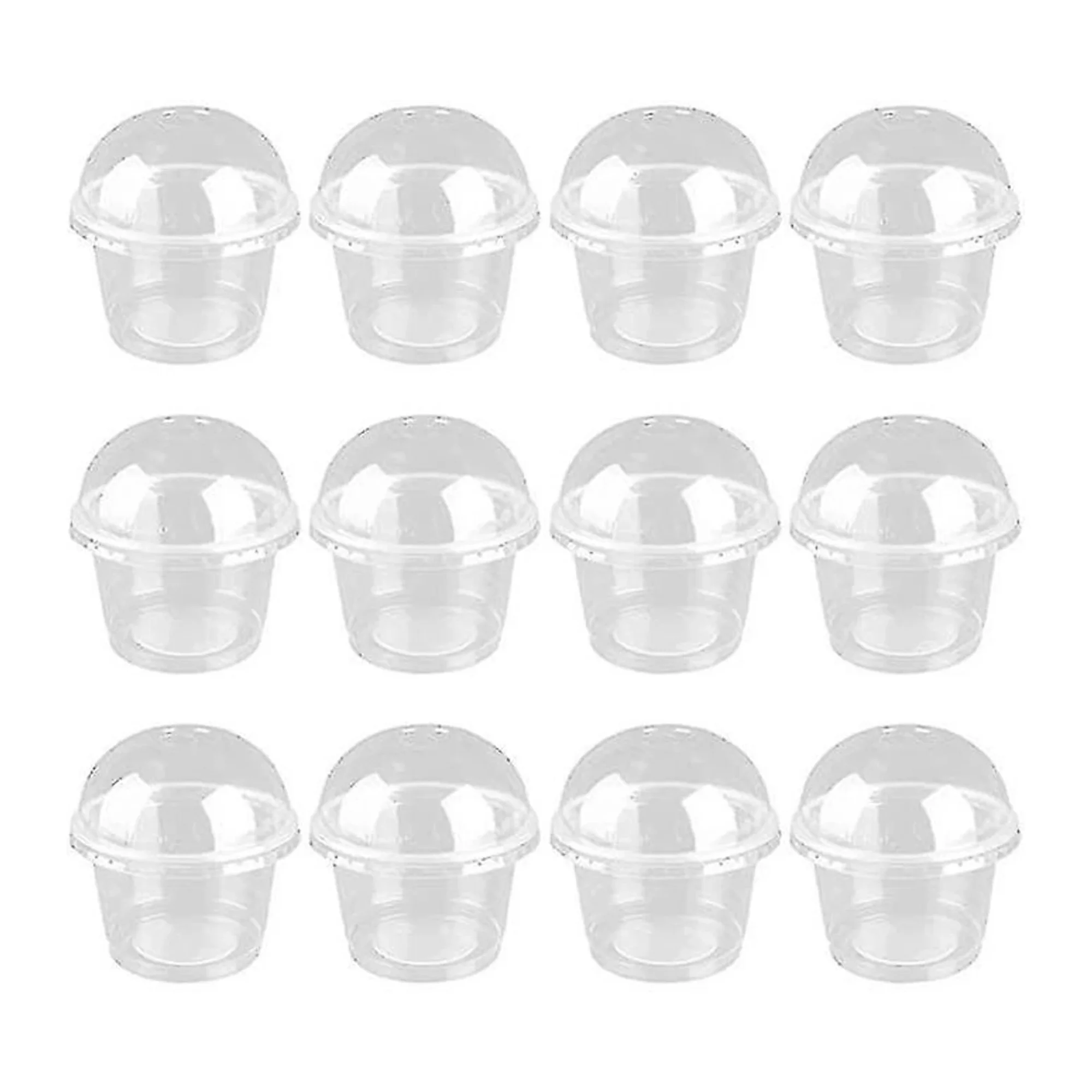 100 vasos de fruta de 250 ml con tapa, pequeños recipientes tipo domo ...