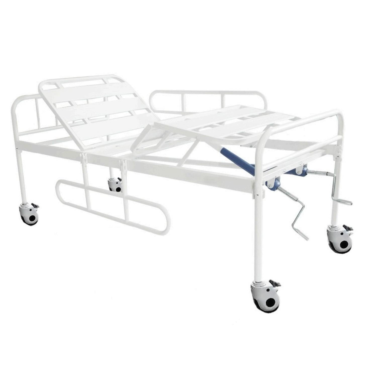 Cama Clinica Manual 2 Pos Lite + Colchon 8Cm + Topper Blanco | Knasta Chile