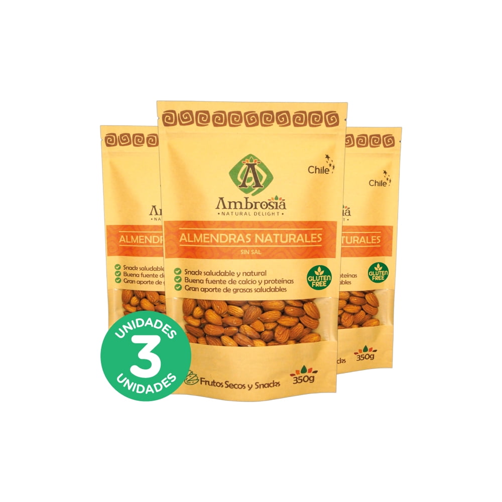 Pack 3, Almendras Naturales 350gr | Lider