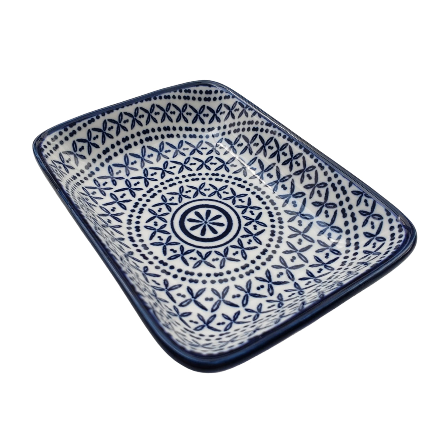 Plato Rectangular Loza Blanco 14.5cm | Lider