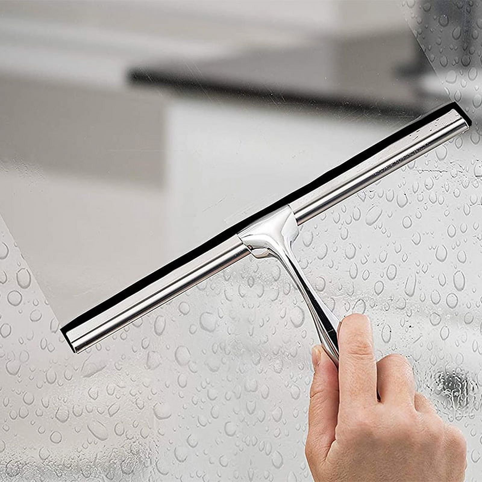 Stainless Steel Glass Wiper with Hook - Perfect Bathroom Tool for ...