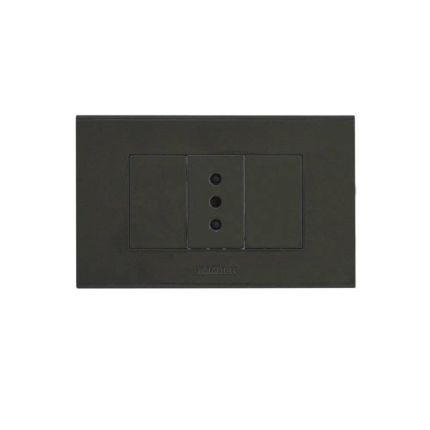 Enchufe simple 10A Grafito C3-P06 | Lider