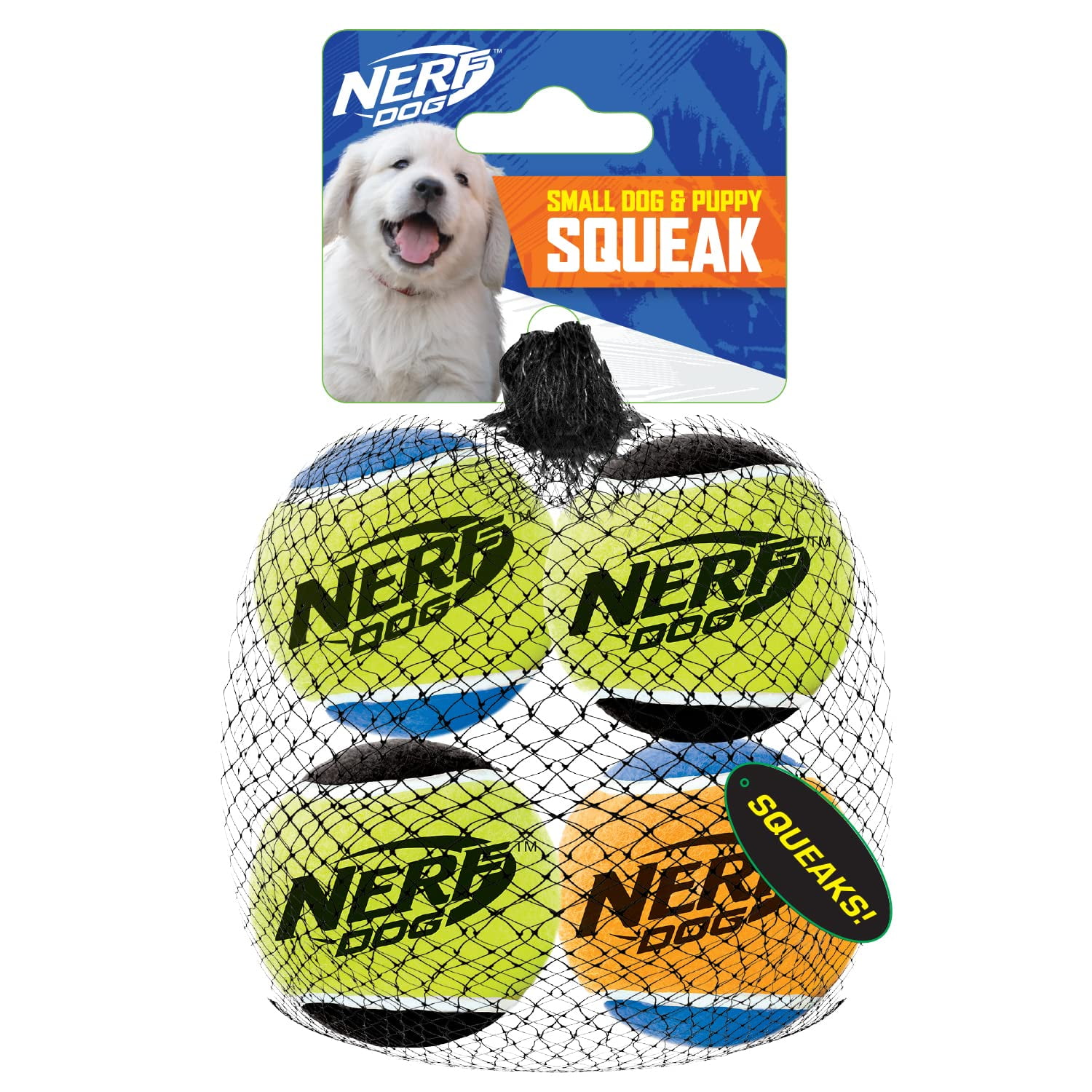 Pelota de tenis para perros Nerf Dog con chirriador interactivo, 4 ...