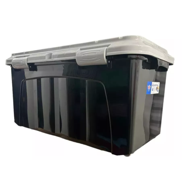Baul Caja Almacenamiento Organizadora 90l NegroGris | Lider