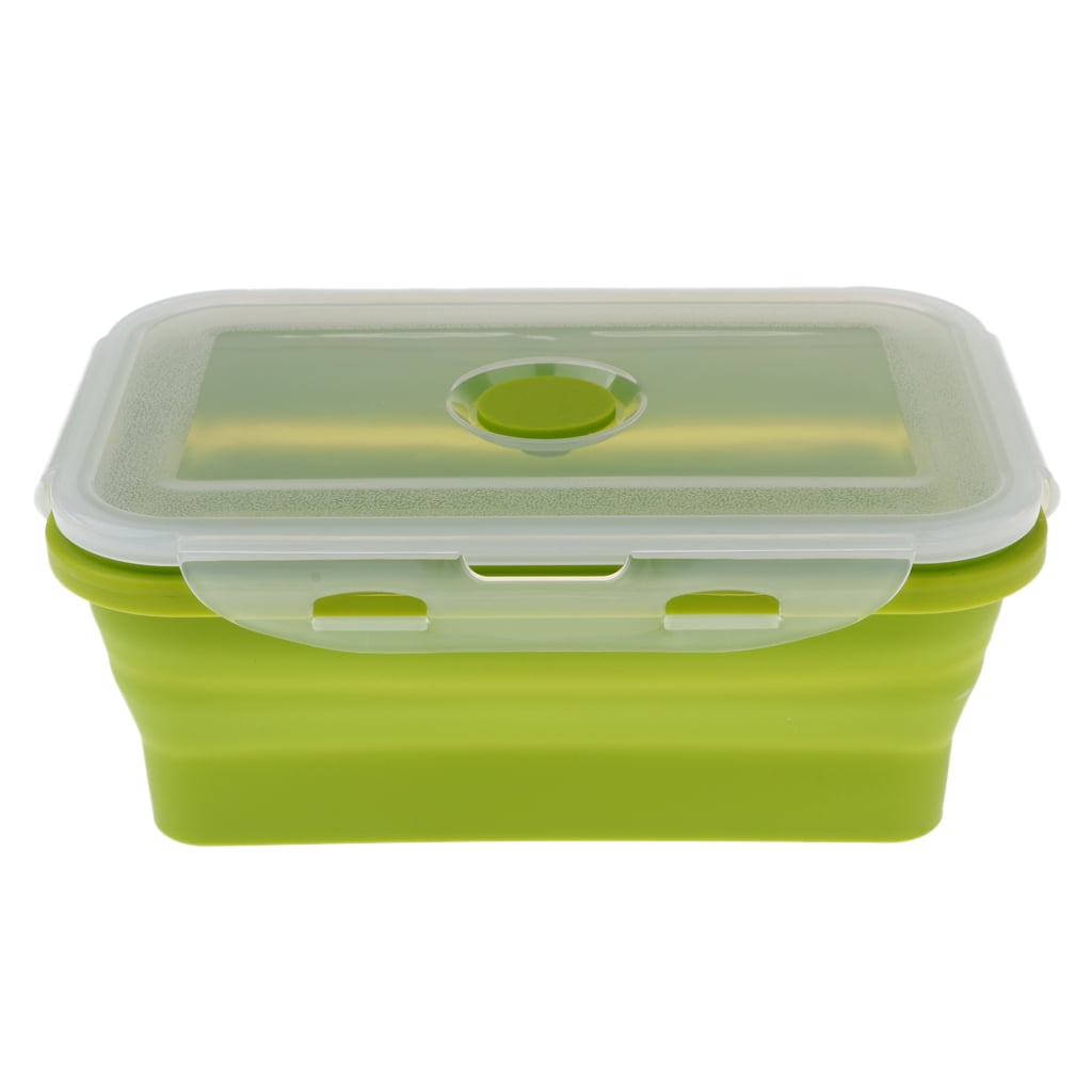 Lonchera De Silicona Plegable Tazón Bento Almacenamiento De Alimentos ...