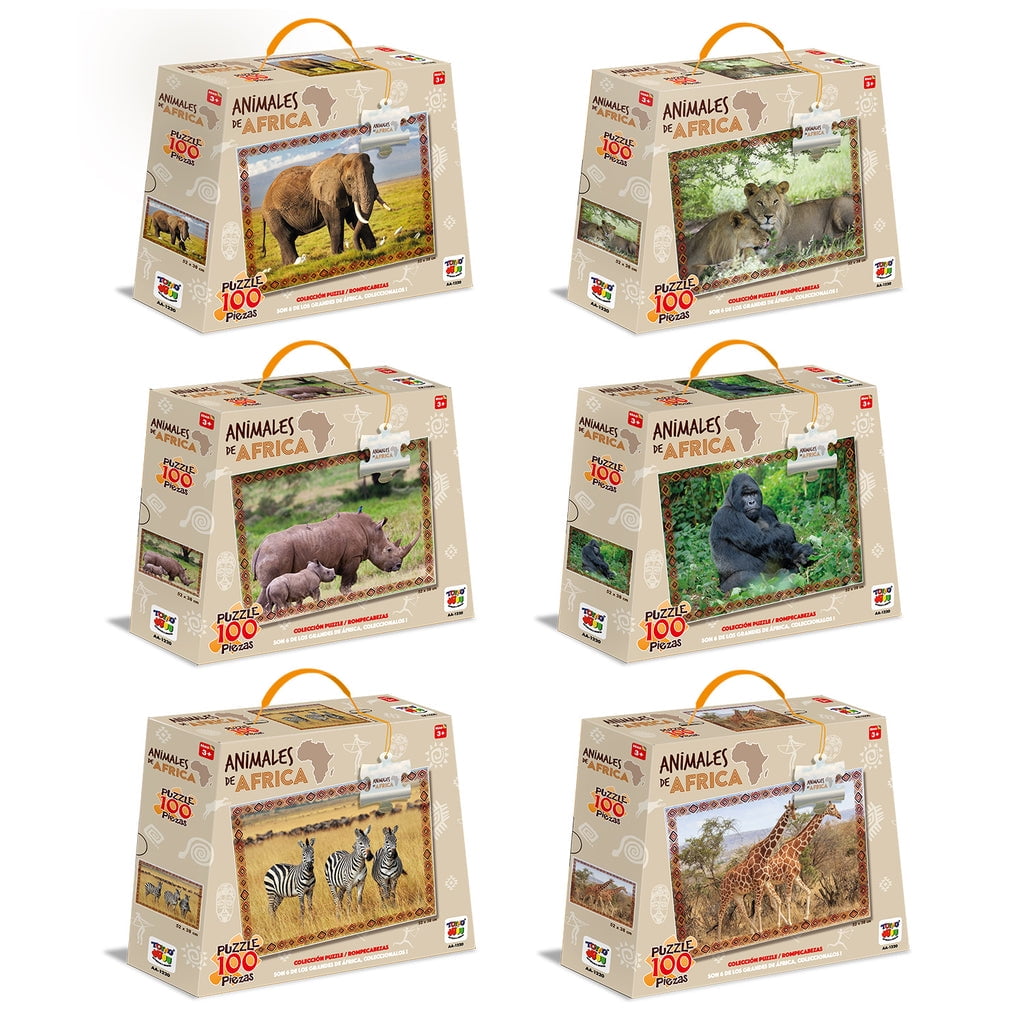 Pack 6 Puzzles 100 Piezas Colección Animales De Africa | Lider