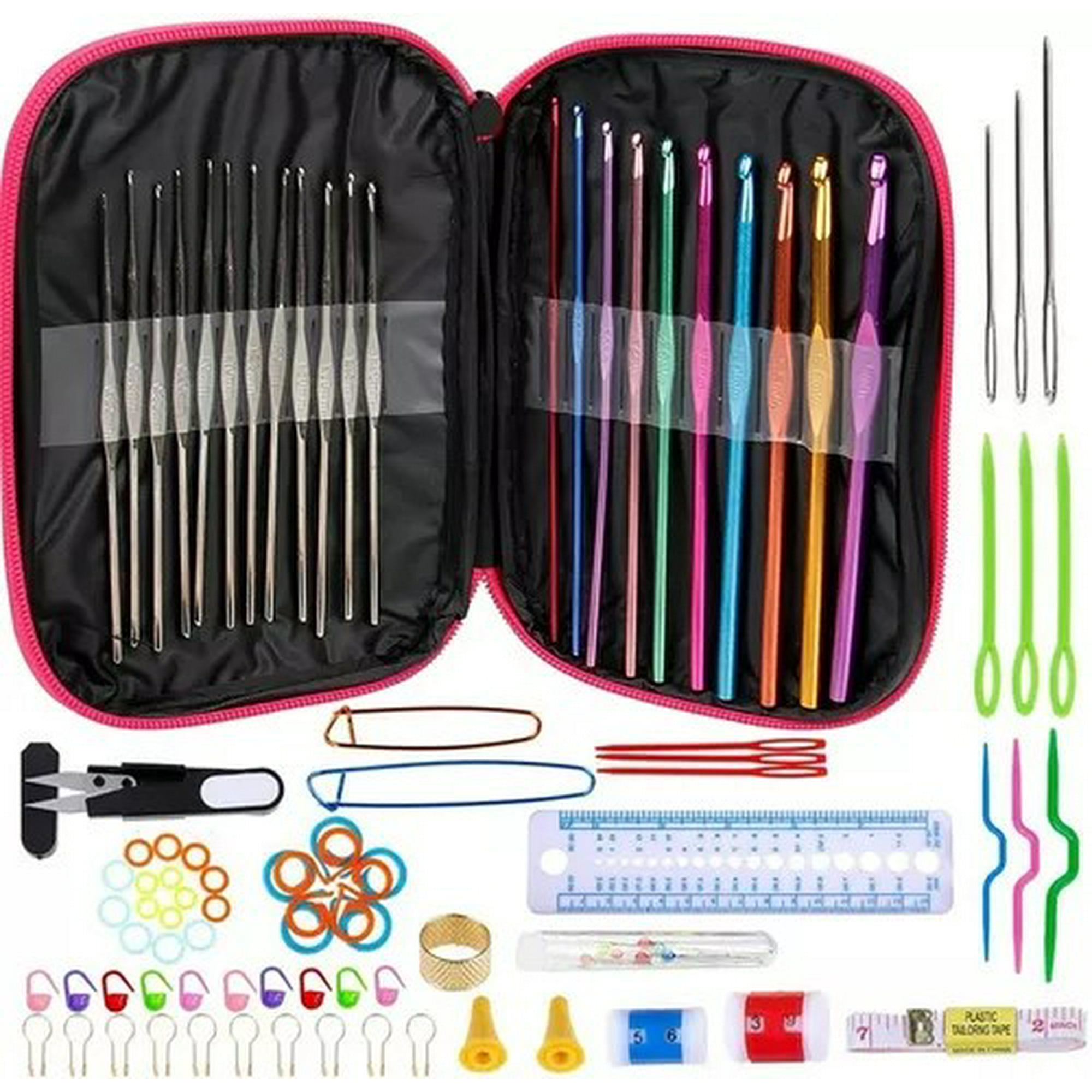 Kit De Agujas A Crochet y Accesorios Para Tejer 100 Piezas | Lider