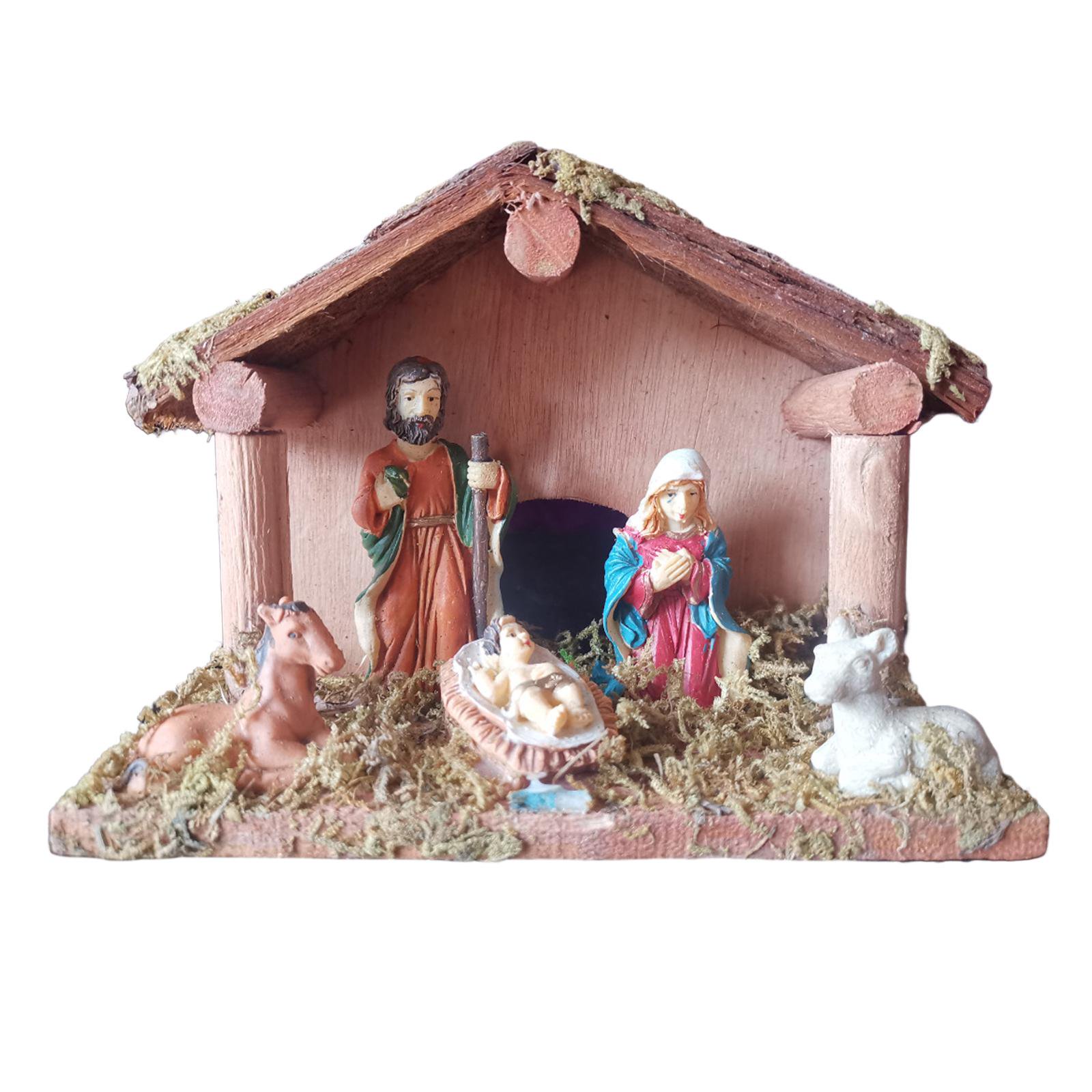 Belén Tradicional Estatua Navidad Pesebre Artesanía Figura Para Estudio ...