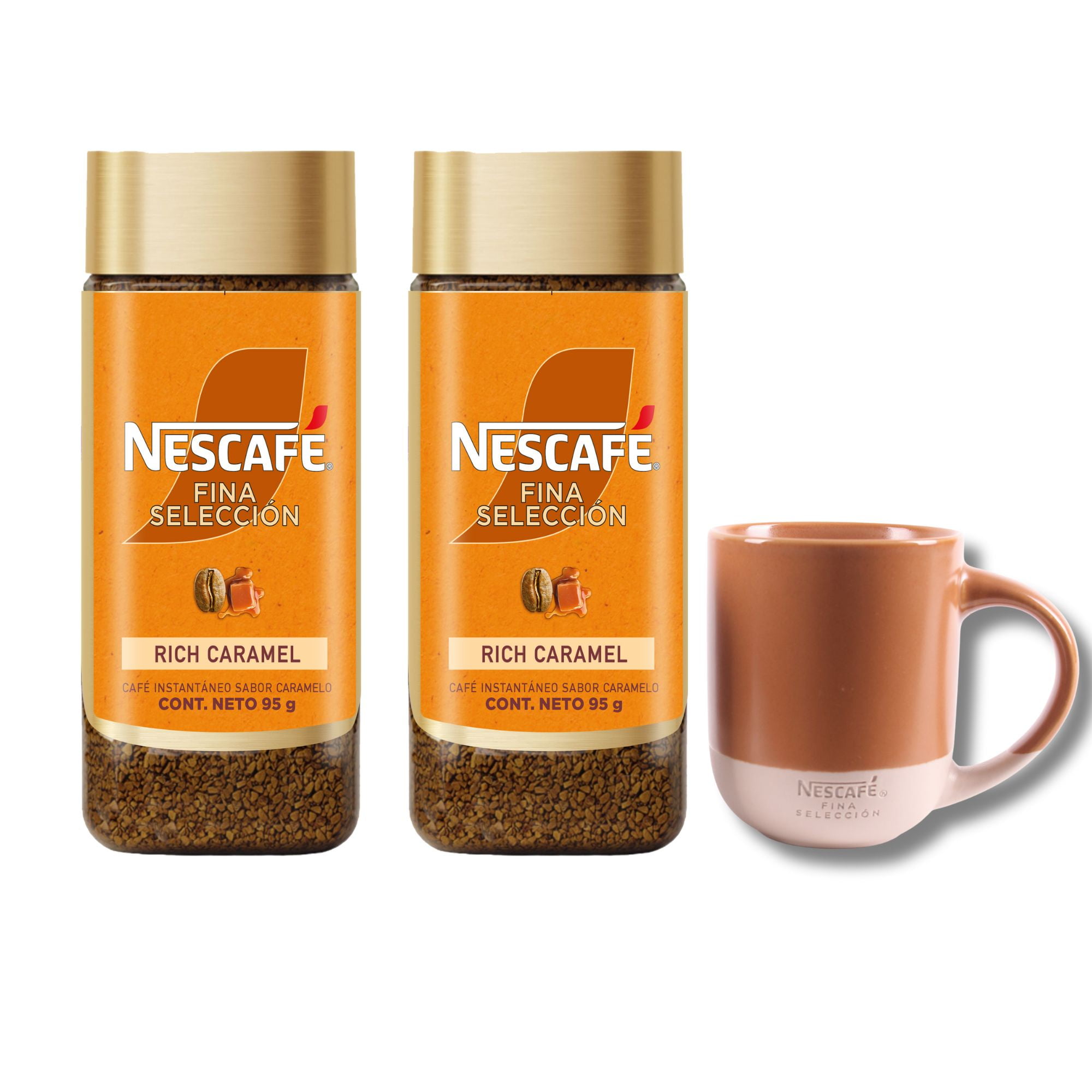 Pack 2 Café Nescafé Fina Selección Caramelo frasco 95g + Mug | Lider