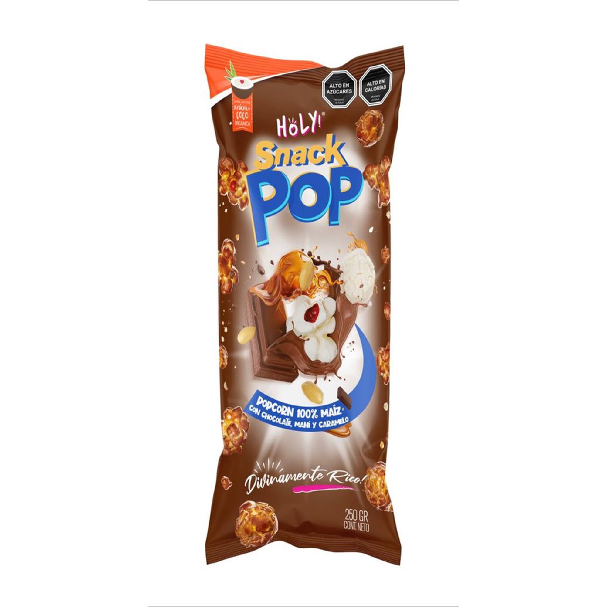 Popcorn listos con incrustación Chocolate mani 250g.Holy | Lider