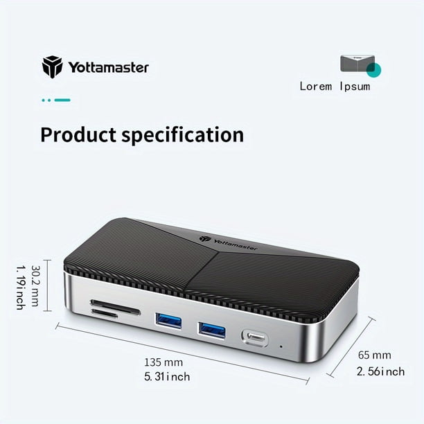 Yottamaster Type-C Multifunctional HUB 10 In 1 Built-in SSD Chassis ...