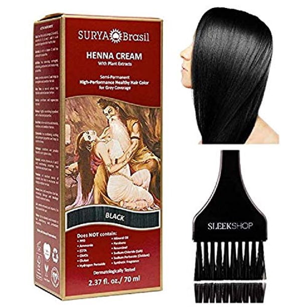 Color de cabello en crema Surya Brasil HENNA All Natural con pincel ...