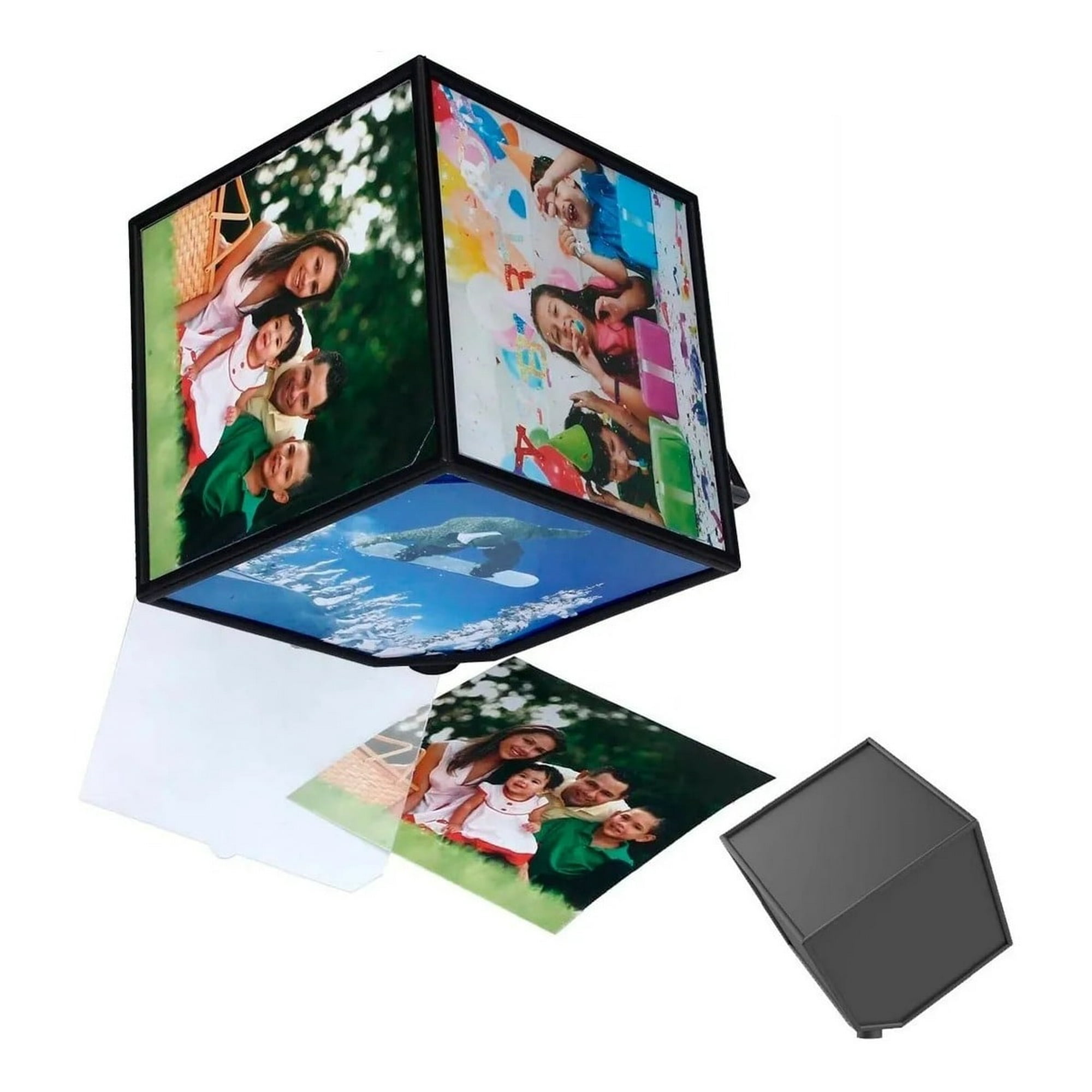 Marco Foto Cubo 3d Giratorio de 6 Fotografías | Lider