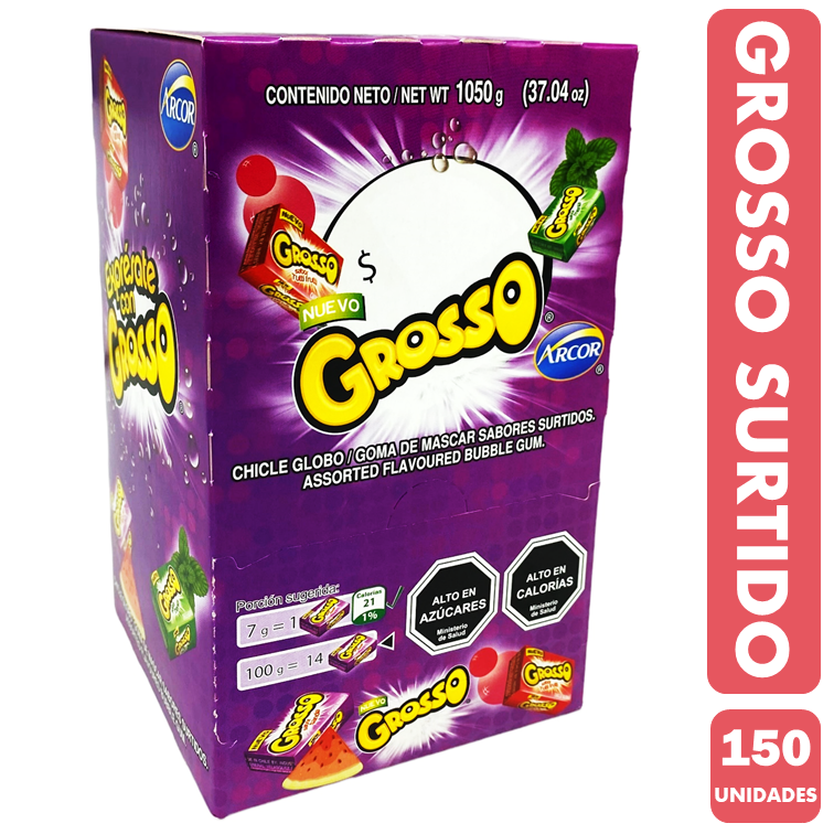 Chicle Grosso Sabores Surtidos de Arcor (Caja Con 150 Un) | Lider