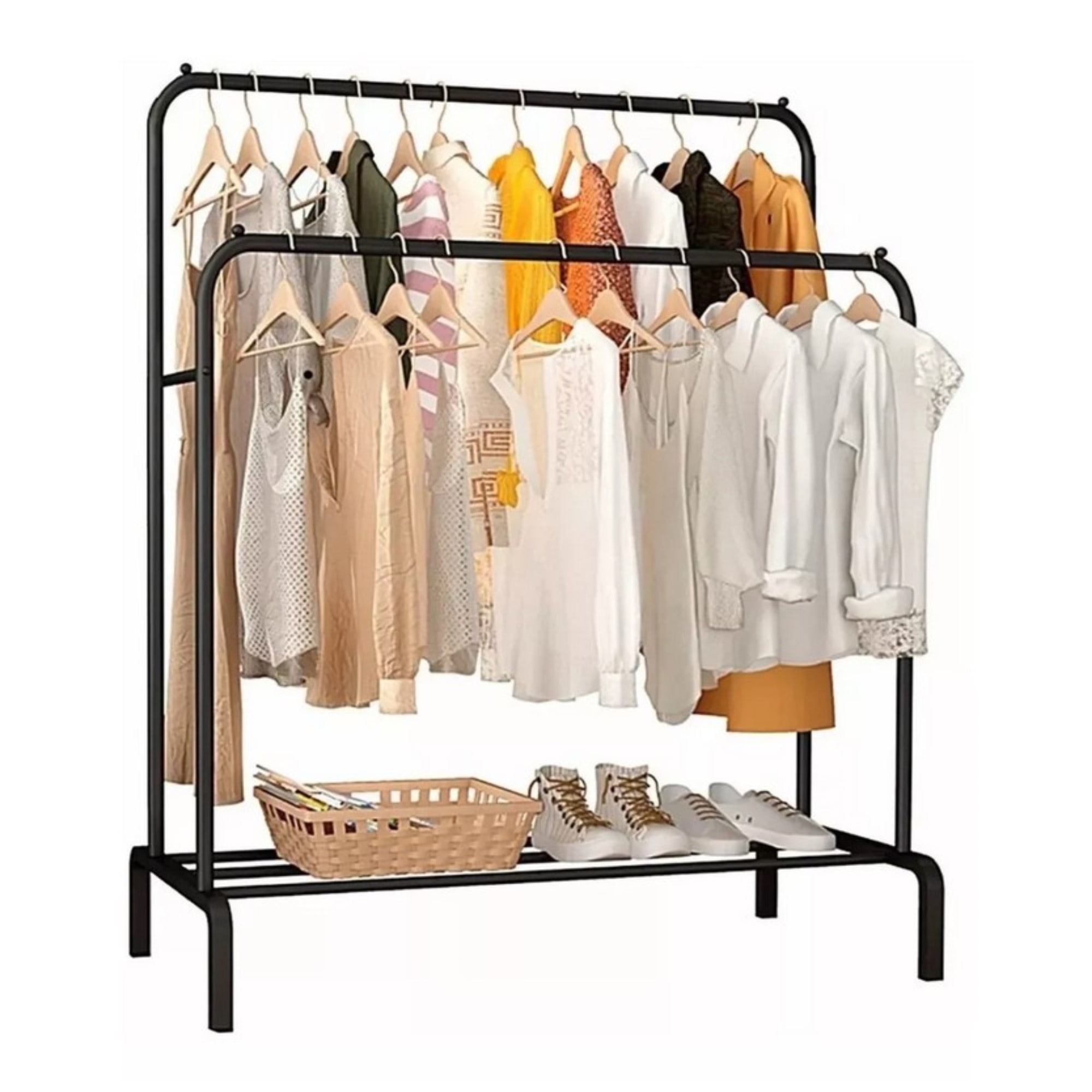 Perchero Metálico Doble Closet Exhibición en color Negro | Lider