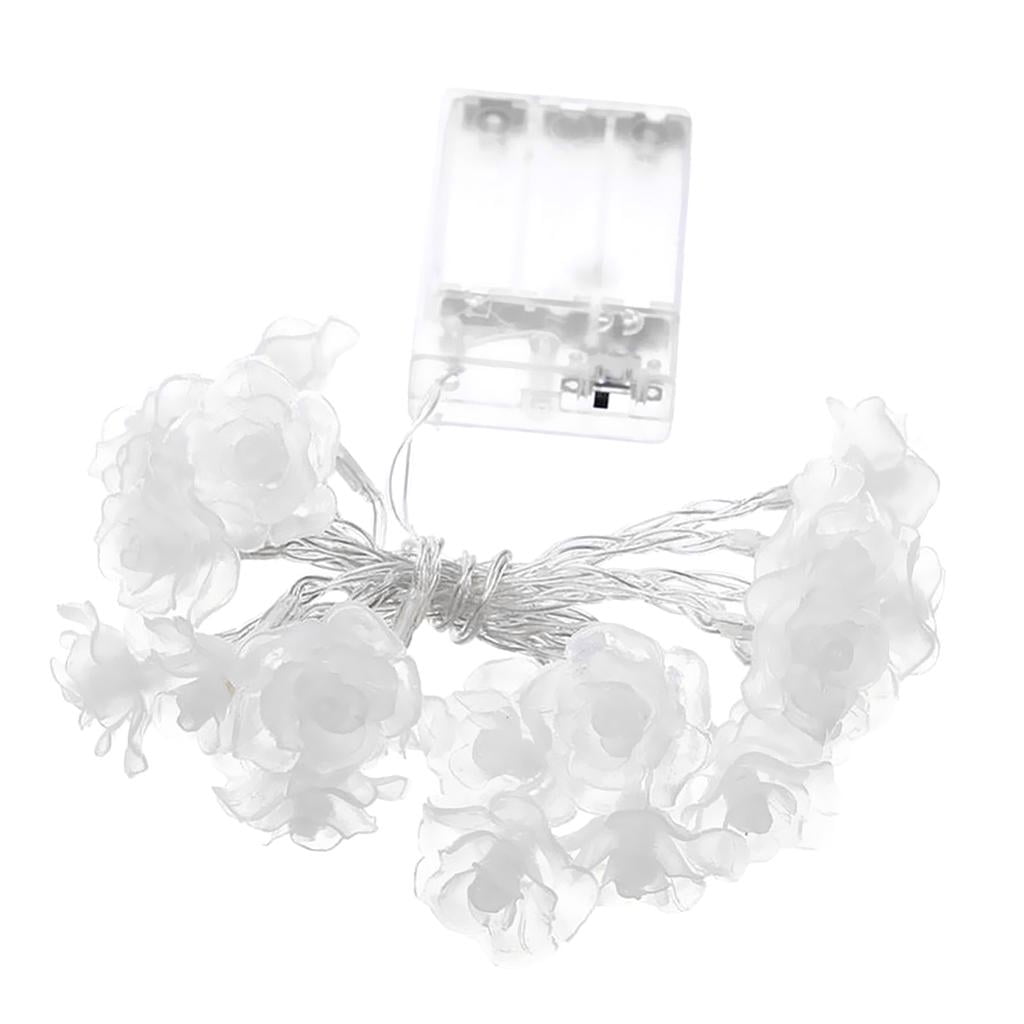 Rose String Lights 20 LED luces de hadas decorativas estacionales ...
