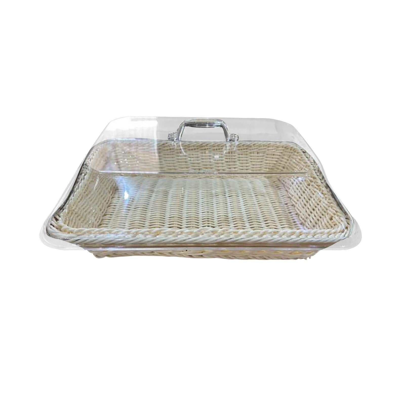 Canasto De Pan Tejida Con Tapa, Soporte Rústico, Canasto De Comida Para ...