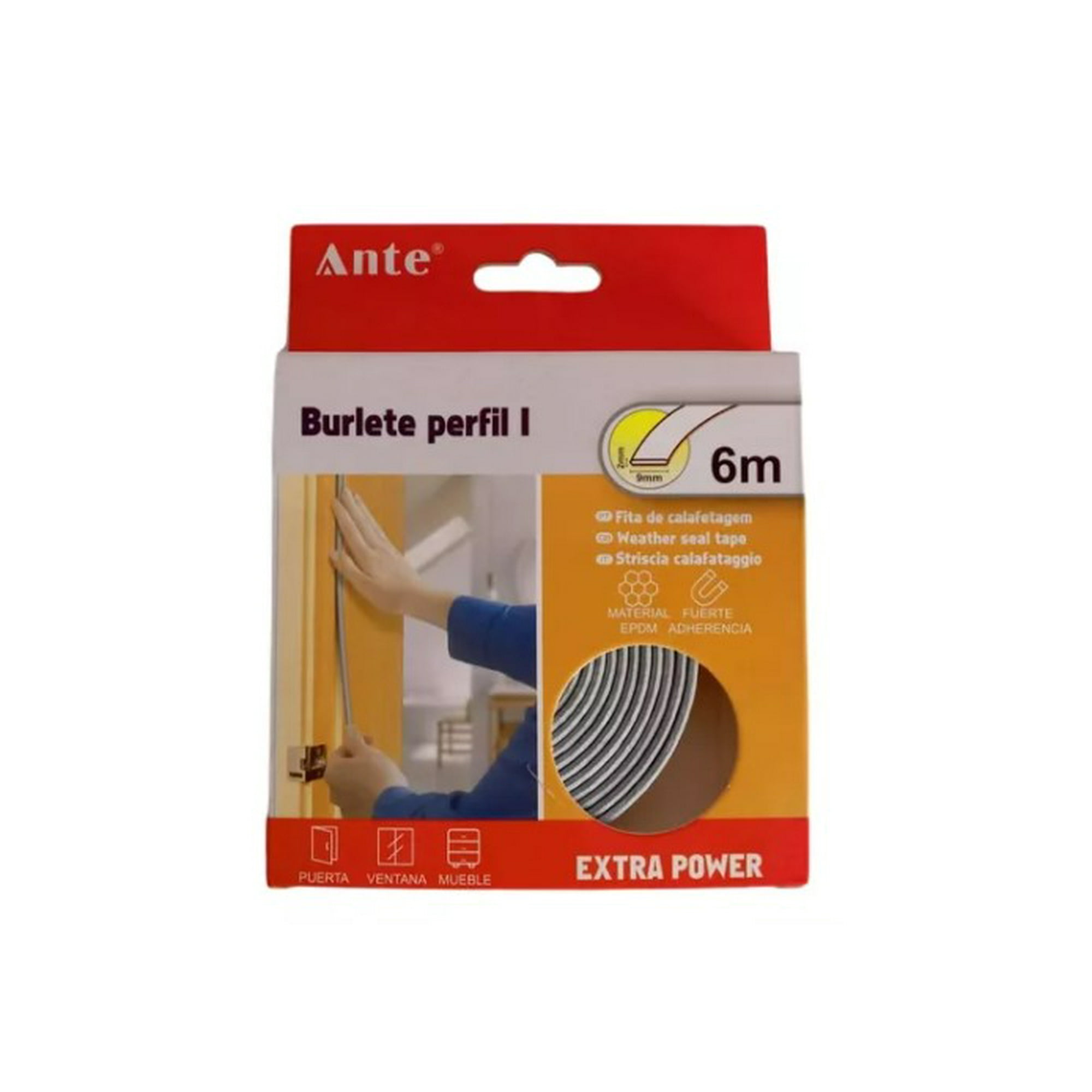 Burlete Perfil I 6 metros Marrón marca Ante (9mmx2mm) | Lider