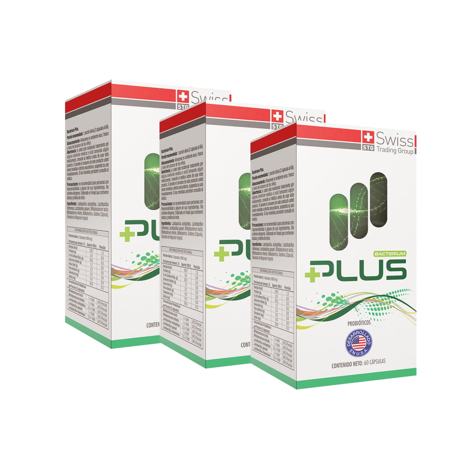 Bacterium Plus 3 Frascos con 60 capsulas c/u | Lider