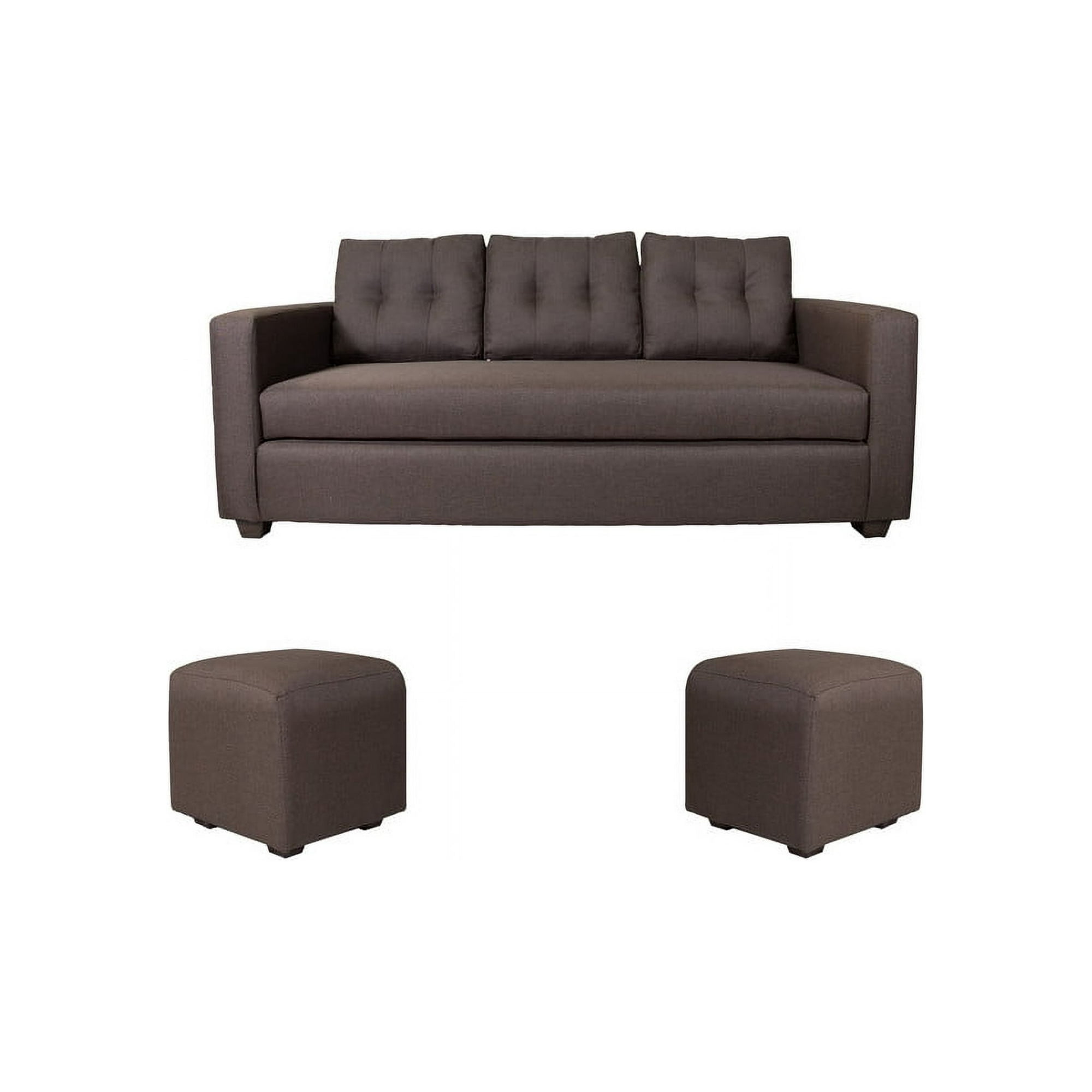 Sofa 3C+2 Pouf Ivonne Tela Café | Lider