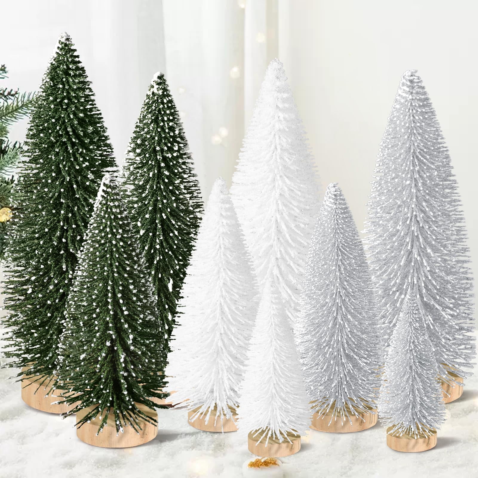 Miniescritorio Christmas Tree KPX, 9 unidades con base de madera de 10 ...