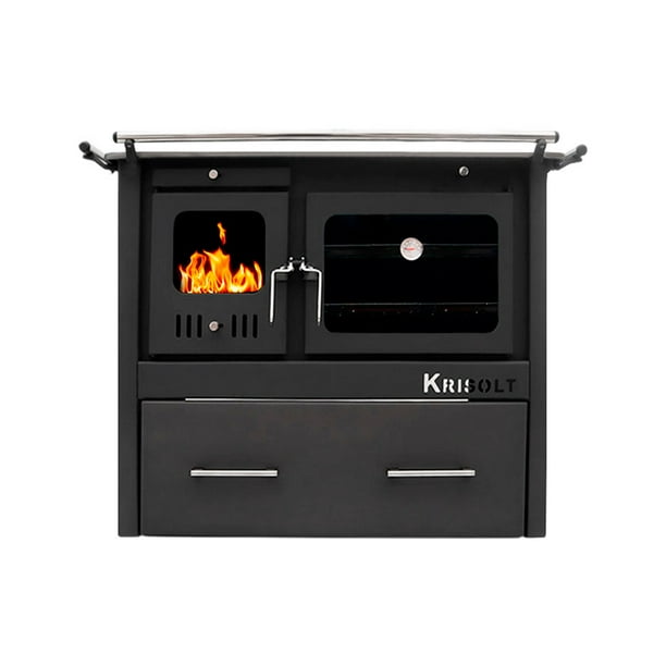 Cocina a Leña combustion lenta KM100 Negro | Lider