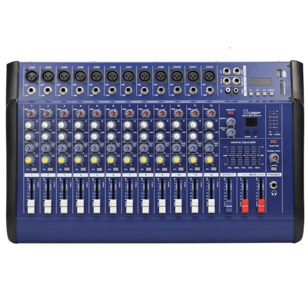 Consola Power Mixer 12ch Bluethooh +Usb - PB-F2 | Lider