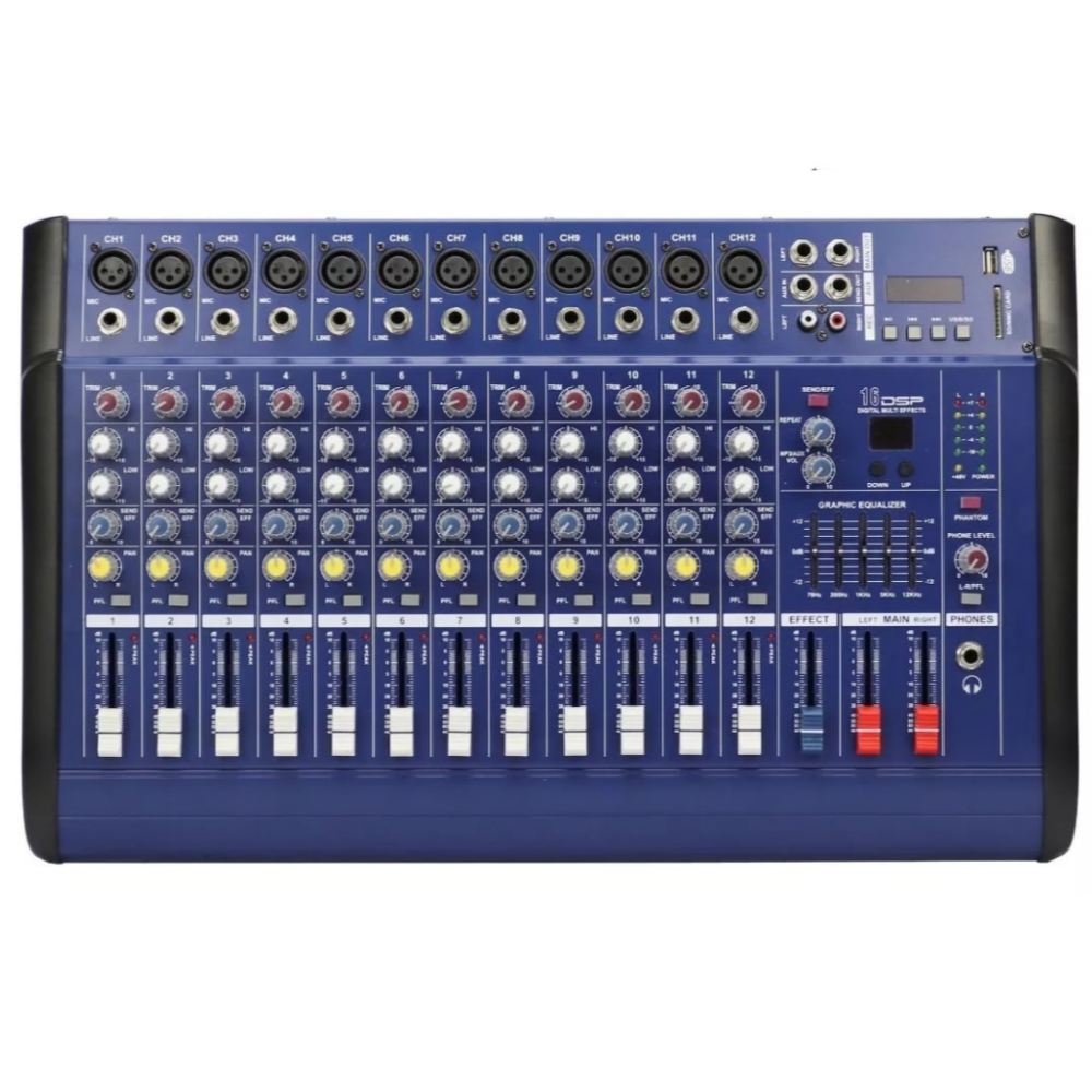 Consola Power Mixer 12ch Bluethooh +Usb - PB-F2 | Lider