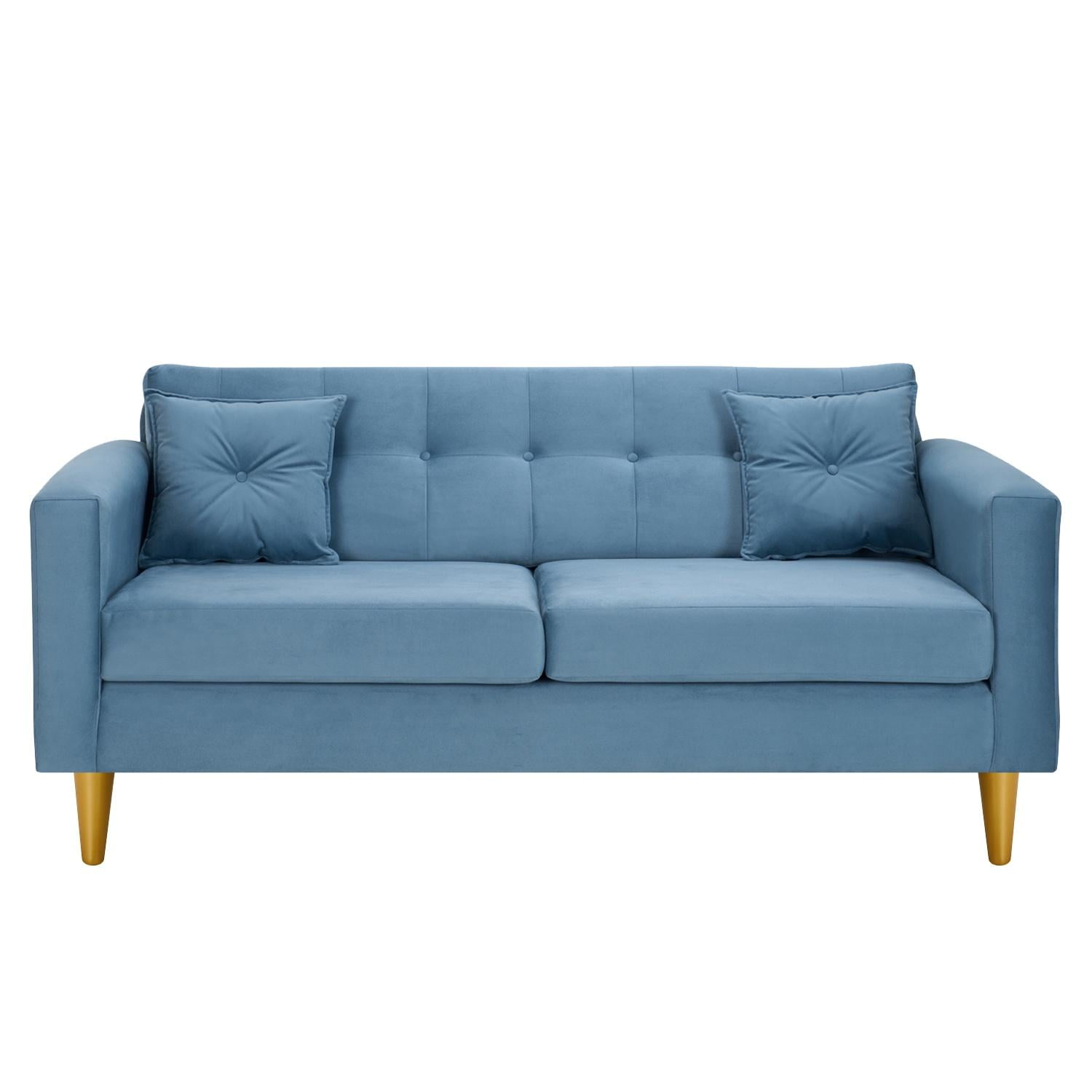 Sofa New Retro 3C Felpa 01 Azul Petroleo | Lider