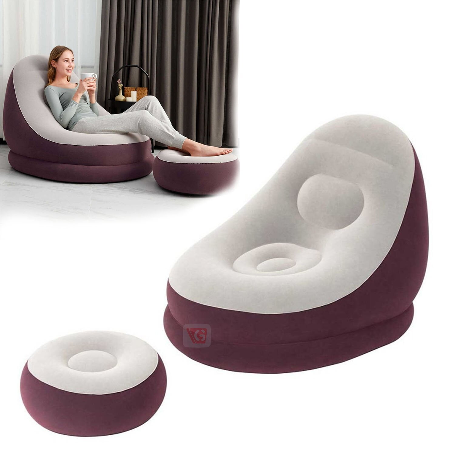 Sofa Sillon Inflable con Apoya Pies | Lider