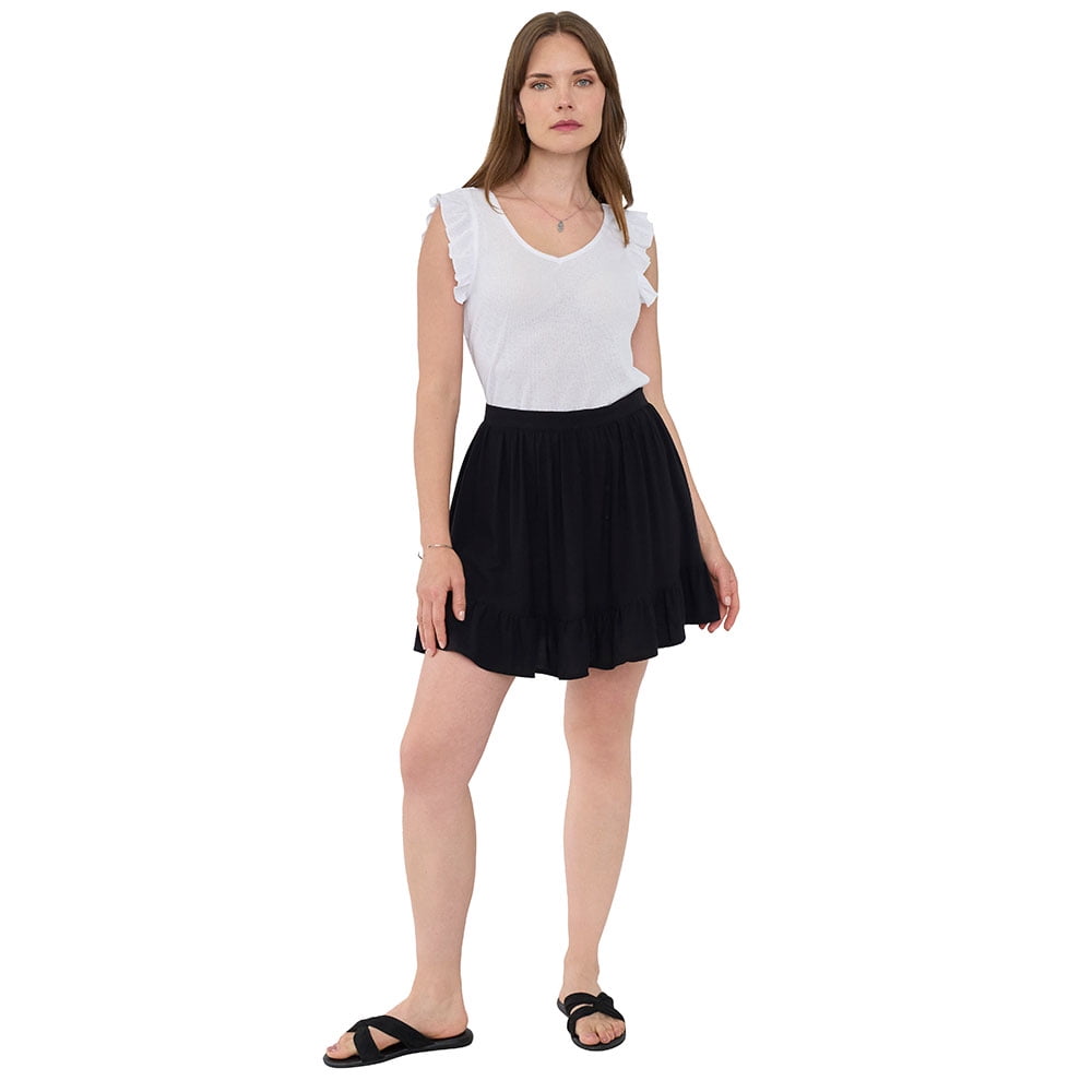 Falda Mujer Mini Viscosa Negro Corona | Lider