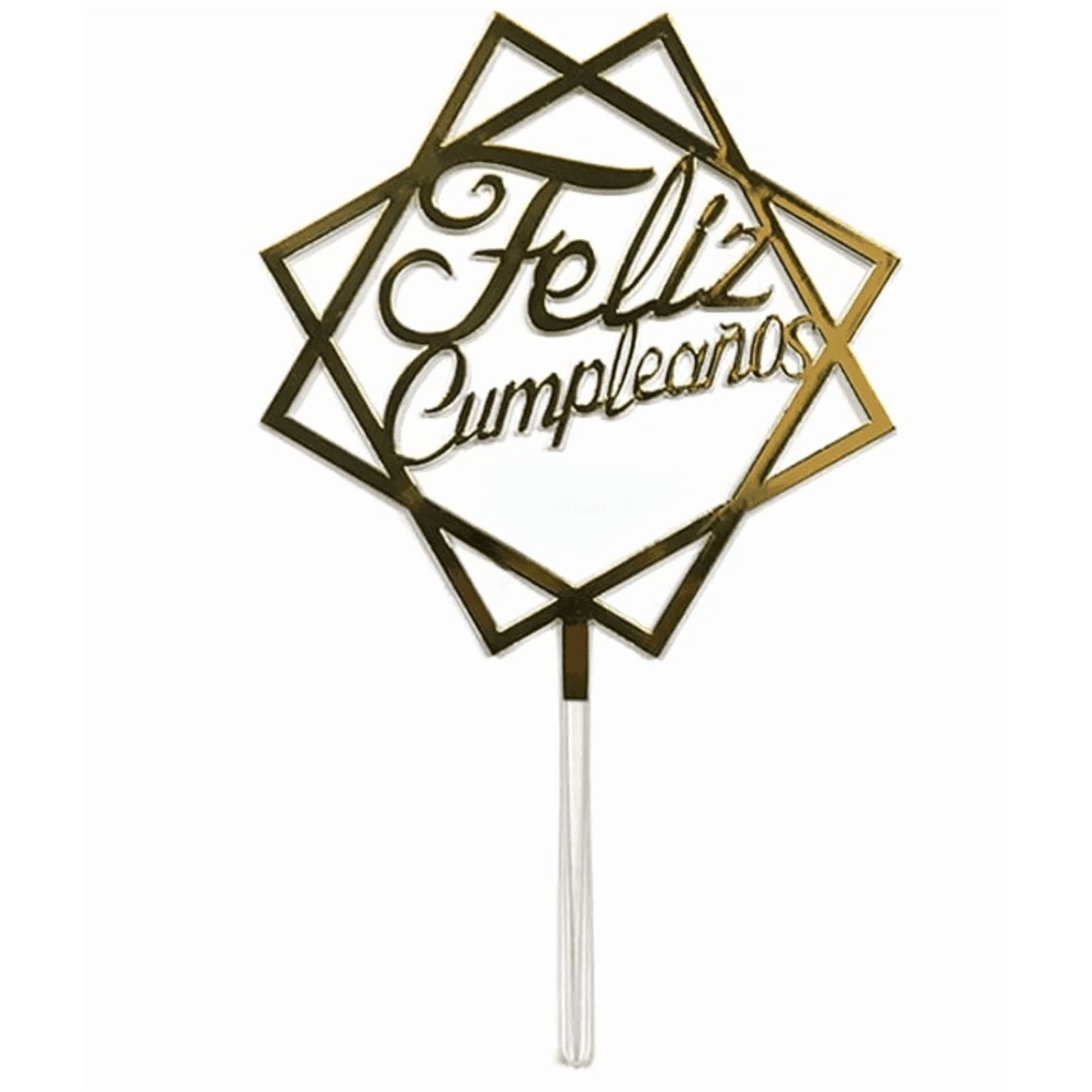 Deco Torta Acrilico Fc Cuadrado Dorado X1 Uni | Lider