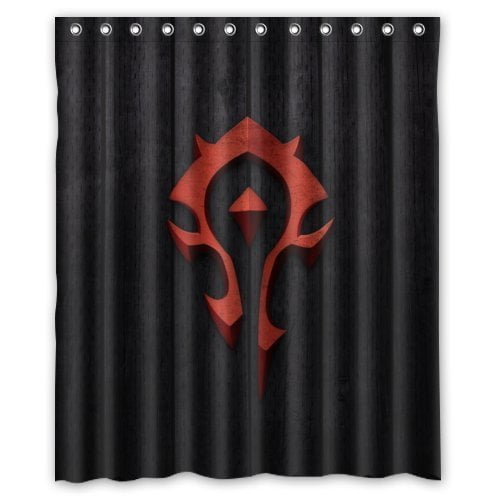 Cortina de ducha con el símbolo de la Horda de World of Warcraft, juego ...