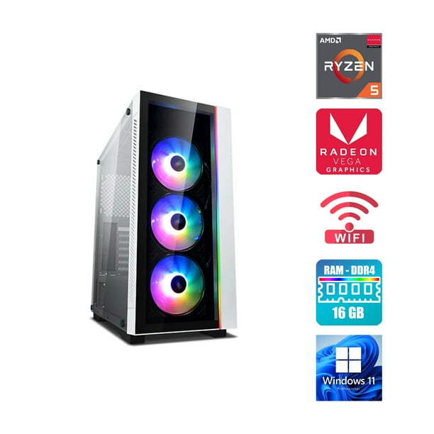 PC Gamer AMD Ryzen 5 5600G - Gráficos VEGA - 16 GB RAM - SSD 500GB M.2 - DeepCool Matrexx 55 V3 ...