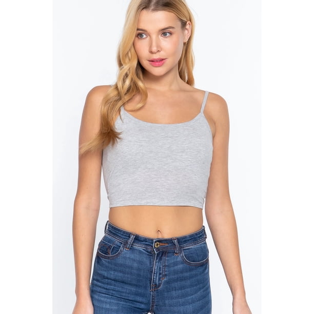 Top Saronite Básico Algodón Gris Jaspeado Claro Mujer | Lider