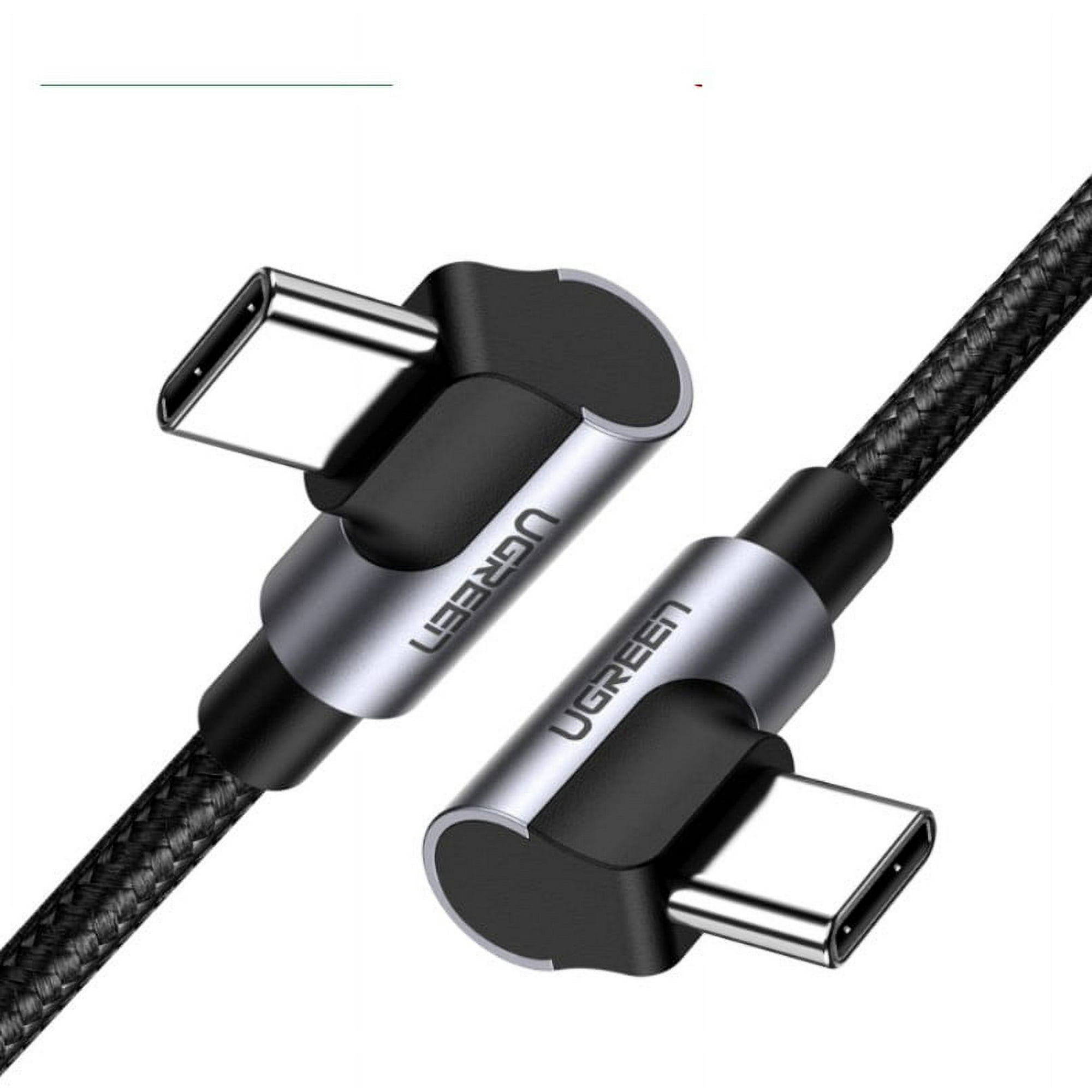 Cable Curvo Doble Usb-c/usb-c 3a Pd3.0 60w Max 1m Trenzado Negro Us323 ...
