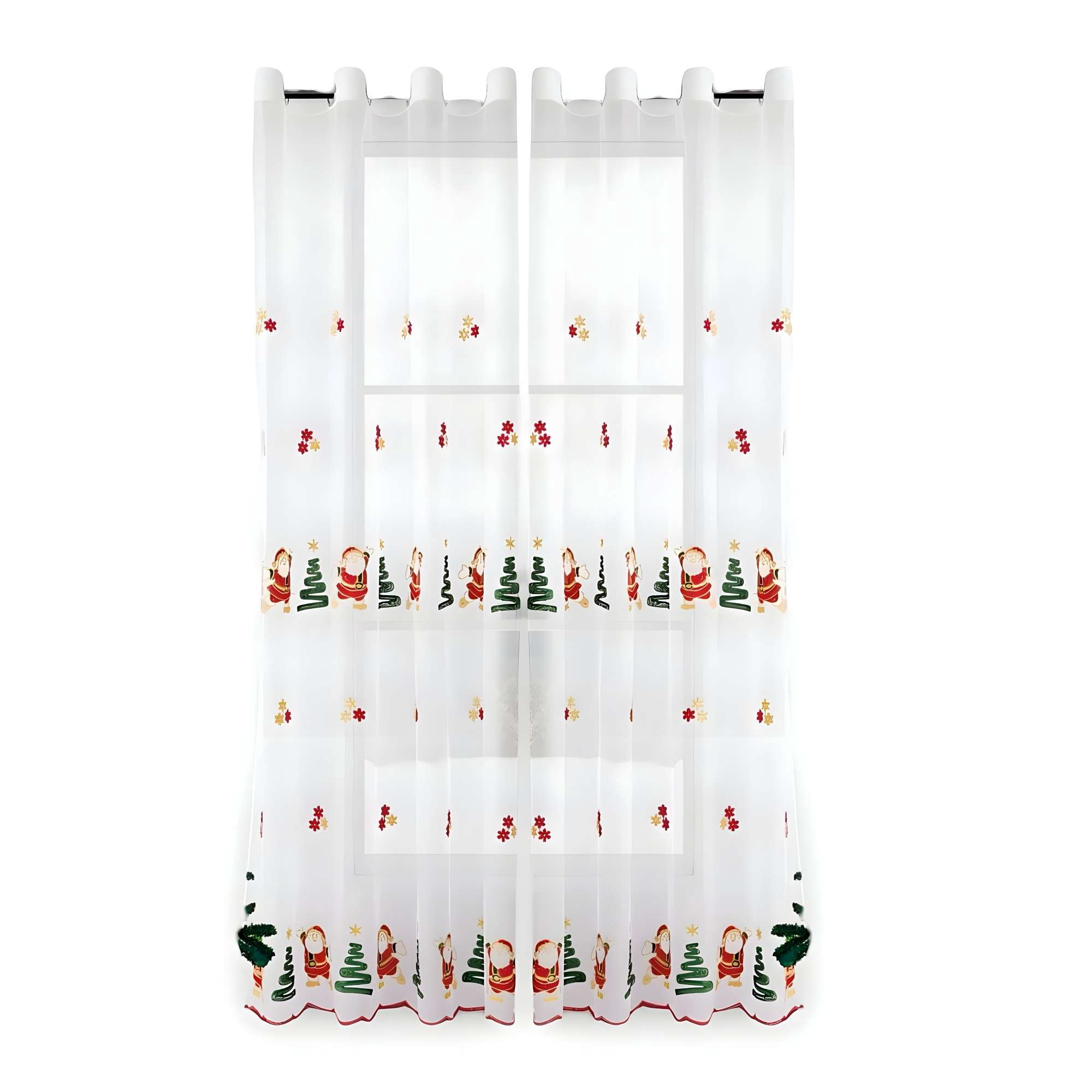 2 PANEL DE CORTINA VISILLO TRANSPARENTE DISEÑO NAVIDEÑO 140X230 CM V5 ...