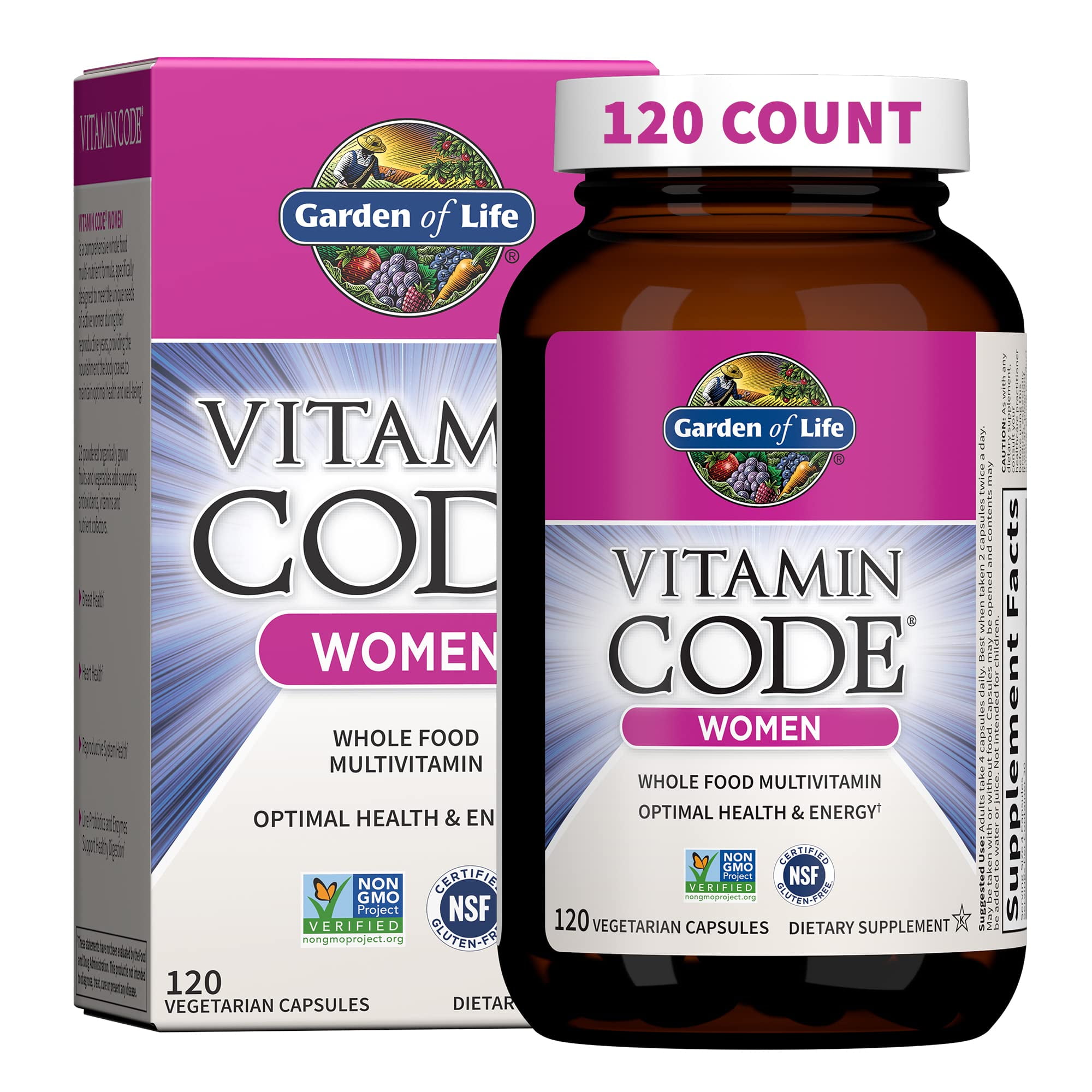 Multivitamínico Garden of Life Vitamin Code para mujer 120 cápsulas | Lider