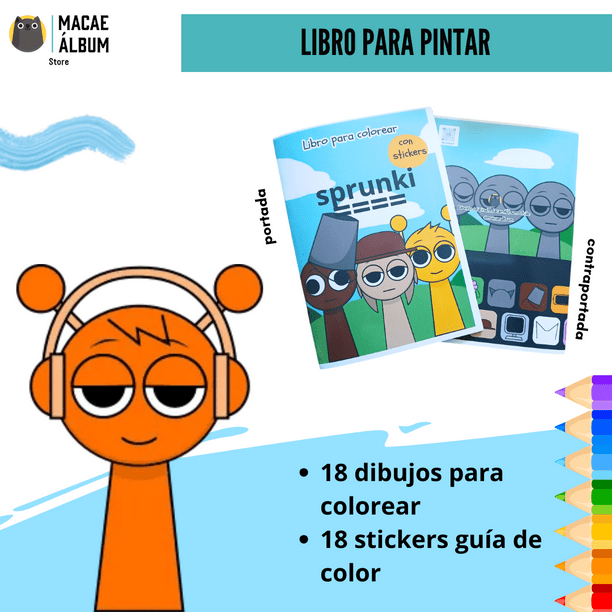 Libro Para Pintar Sprunki con stickers | Lider