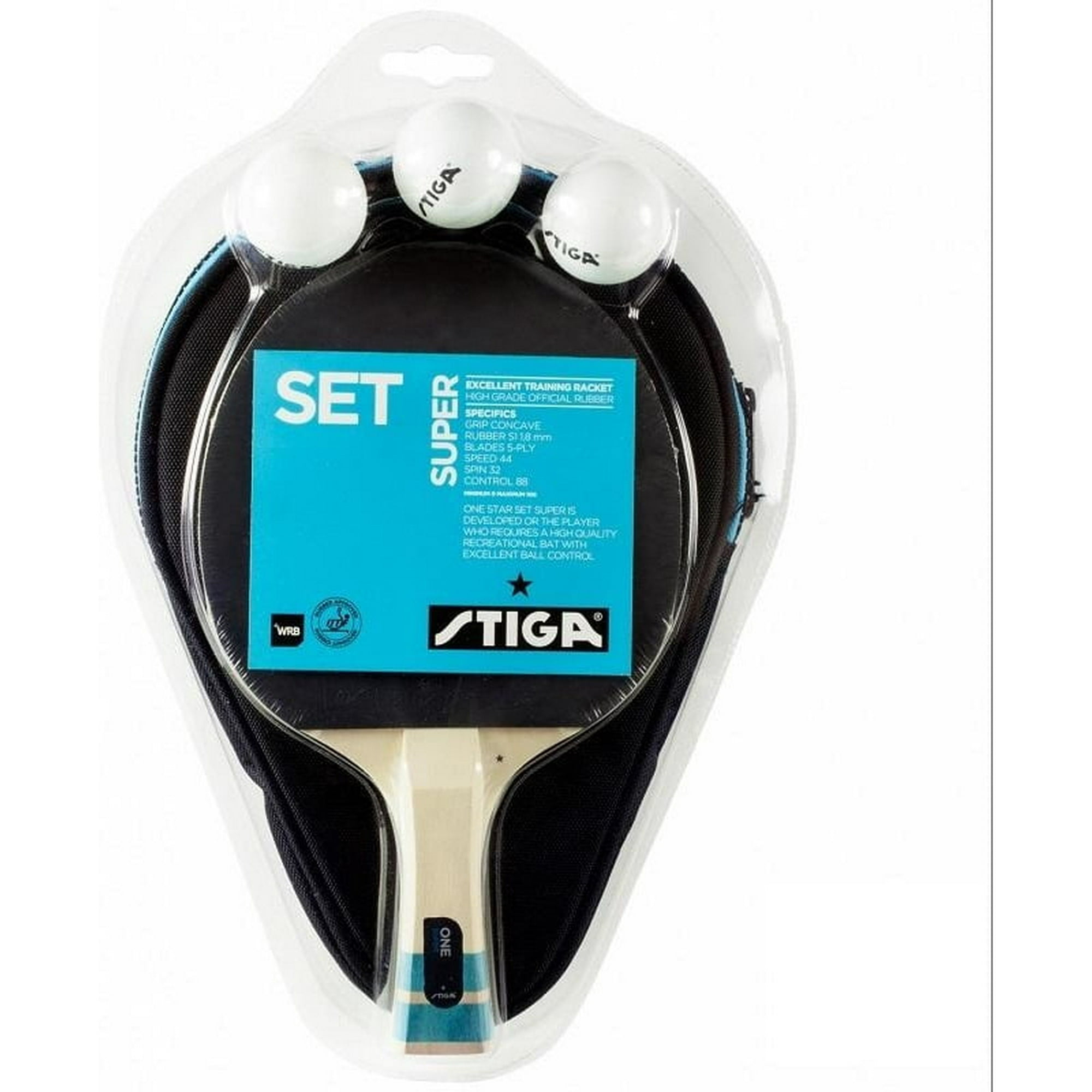 SET TENIS DE MESA STIGA SUPER 1 PALETA - 3PELOTAS - 1 CUBRE | Lider