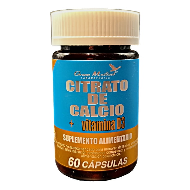 Citrato De Calcio + Vitamina D3 Green Medical 60 Cáps. | Lider