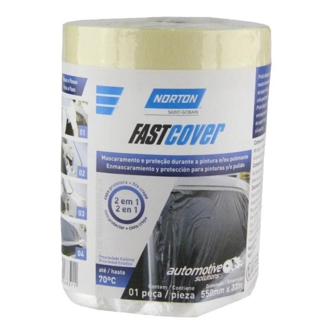 Fast Cover Plástico Protector con Cinta de Enmascarar 33m x 0.55m | Lider