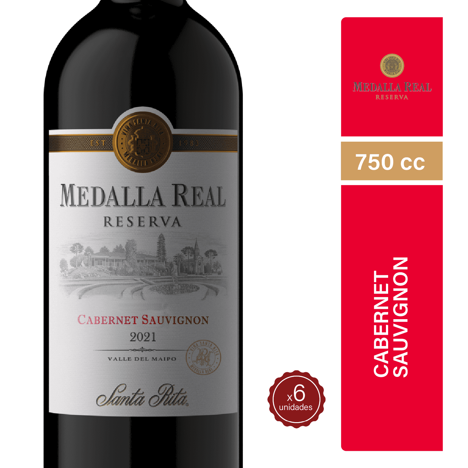VINO MEDALLA REAL CAB.SAUV.750 CC x6 | Lider