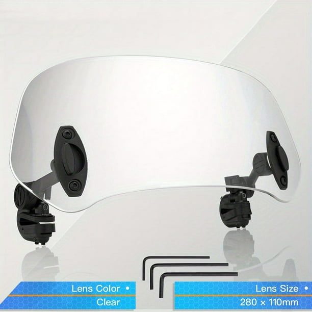Motorcycle Windshield Extension - Universal Adjustable Clip-on ...