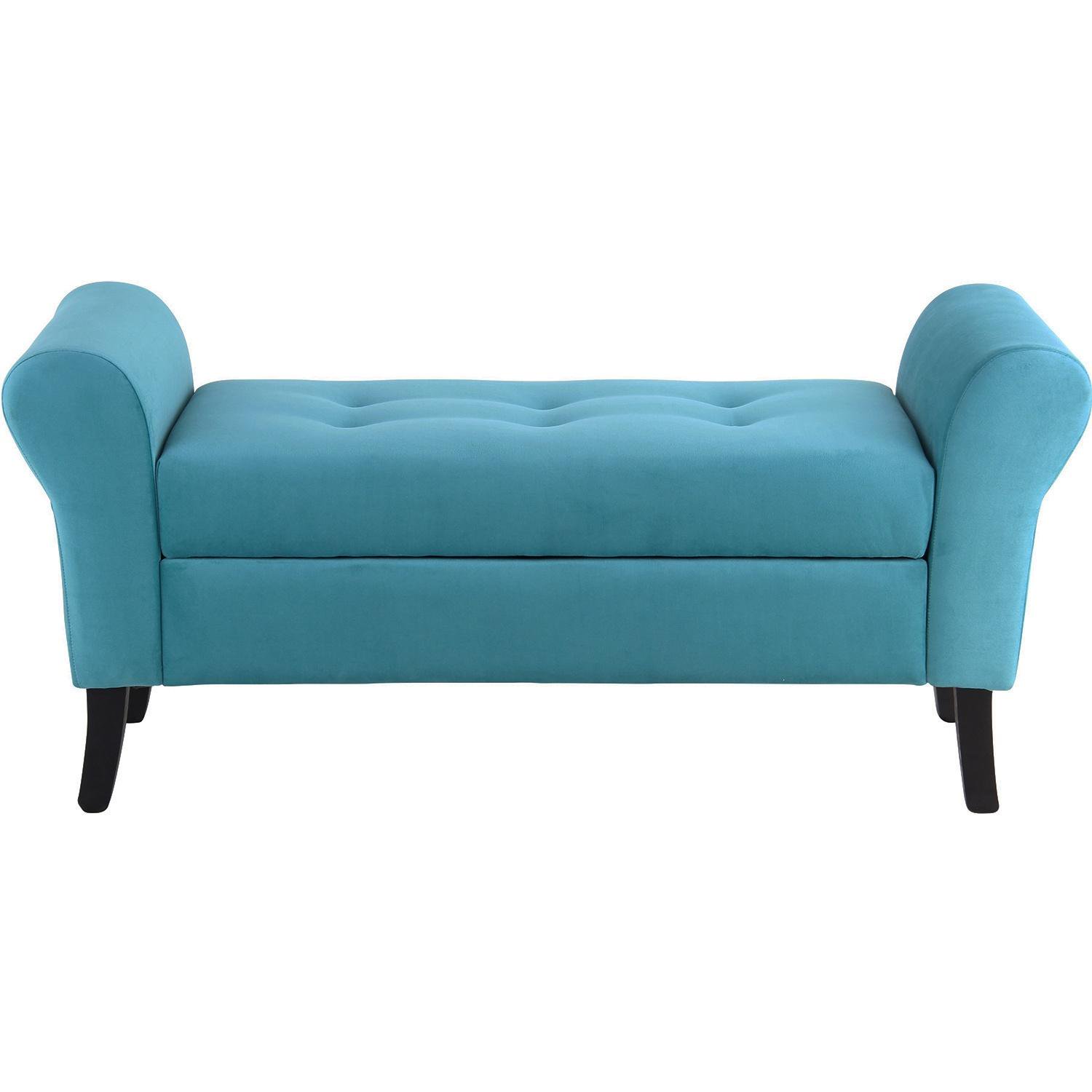 Banqueta Baul Lua 2C Felpa 20 Turquesa | Lider